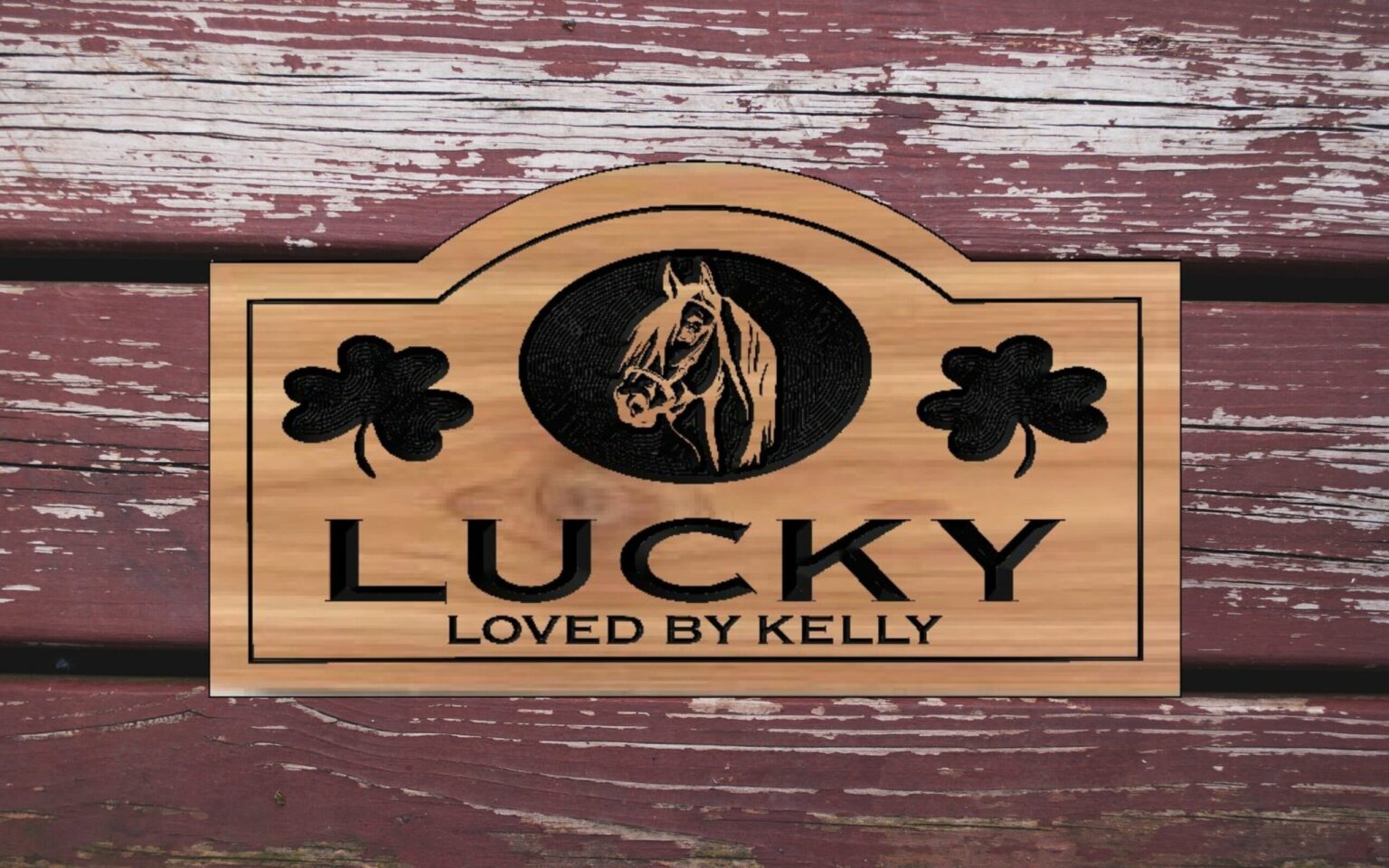 Custom Horse Stall Sign Name Plaque | Carved cedar Signs